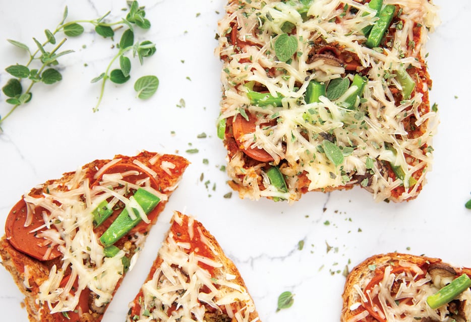Easy Healthy Vegan Pizza Toast Tray Bake (Must-Try Recipe)