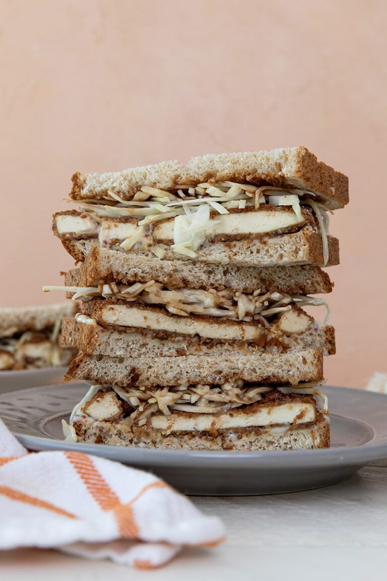 Crispy Air Fryer Tofu Katsu Sando with Sprouted Breadcrumbs - Silver ...